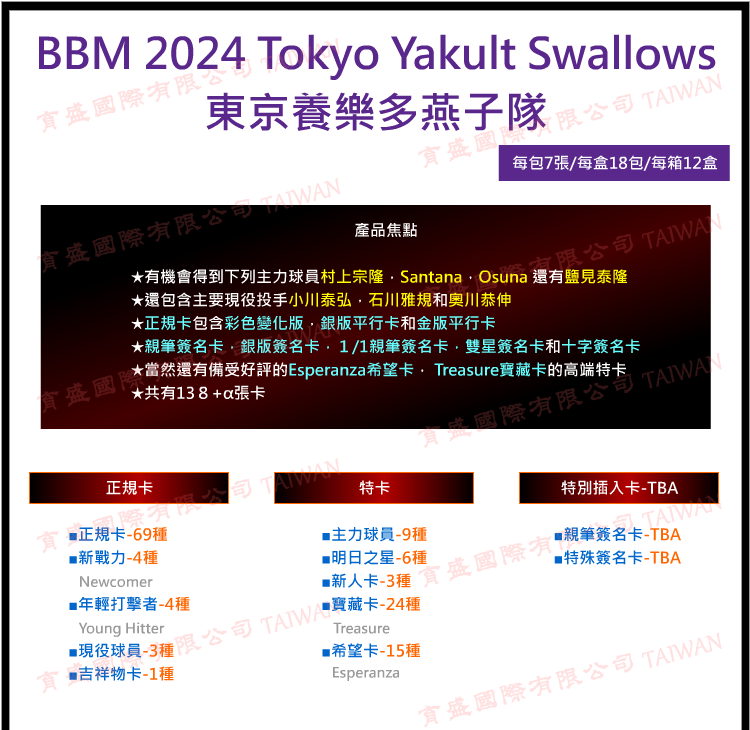 BBM 2024 Tokyo Yakult Swallows 東京養樂多燕子隊